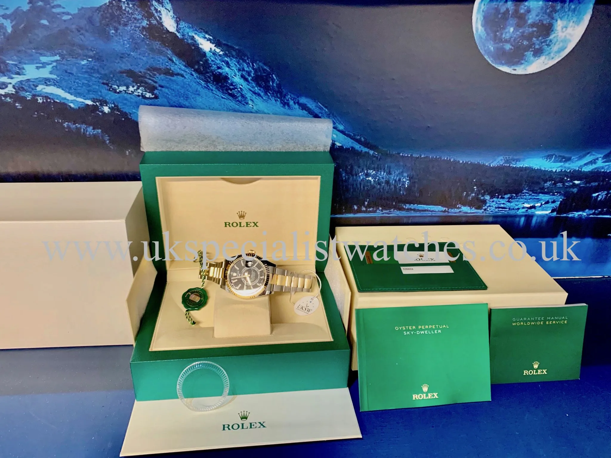 Rolex Sky-Dweller Gold Steel – Black Dial – 326933 - Rolex Watches UK ...