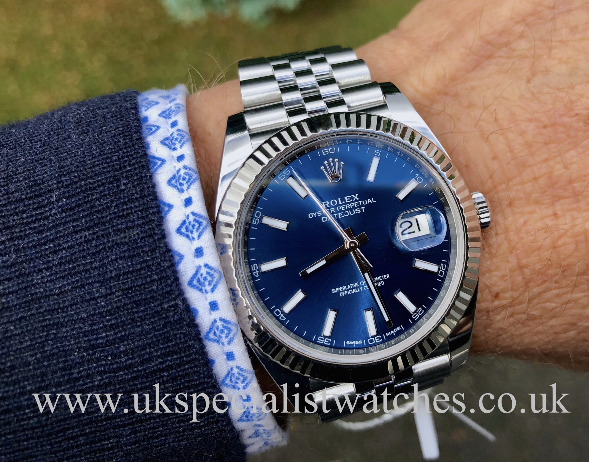 ROLEX DATEJUST 41MM - BLUE DIAL – STAINLESS STEEL-126334 - UK ...